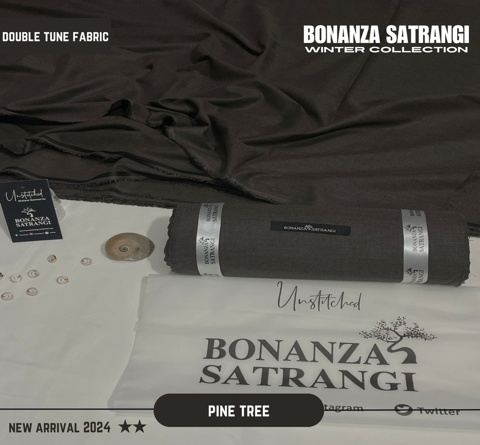 BONANZA SATRANGI (PINE TREE) MEN Unstitched Double Tune Winter Wash ...