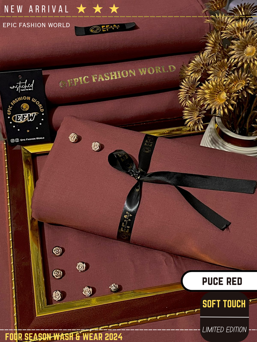 SOFT TOUCH - Premium - Wash & Wear - Puce Red – Epic Fashion World
